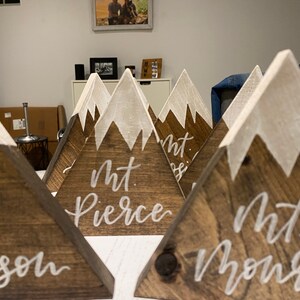 Wood Mountain Table Numbers, Hand Lettered Table Numbers, Rustic Table ...