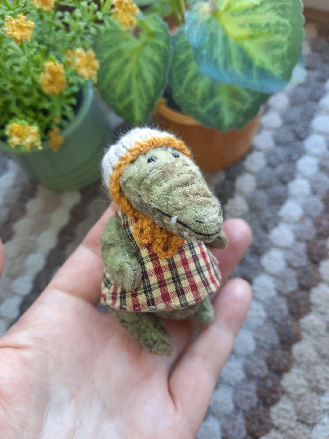 Teddy Crocodile 3" Miniature Plush Mini Toy Blythe Decor, Toy for Dolls ...