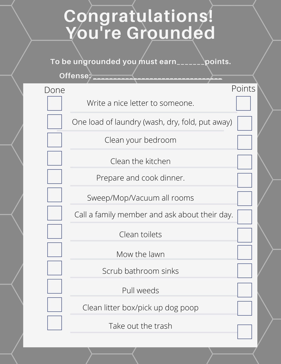 Congratulations! You're Grounded Template - Etsy