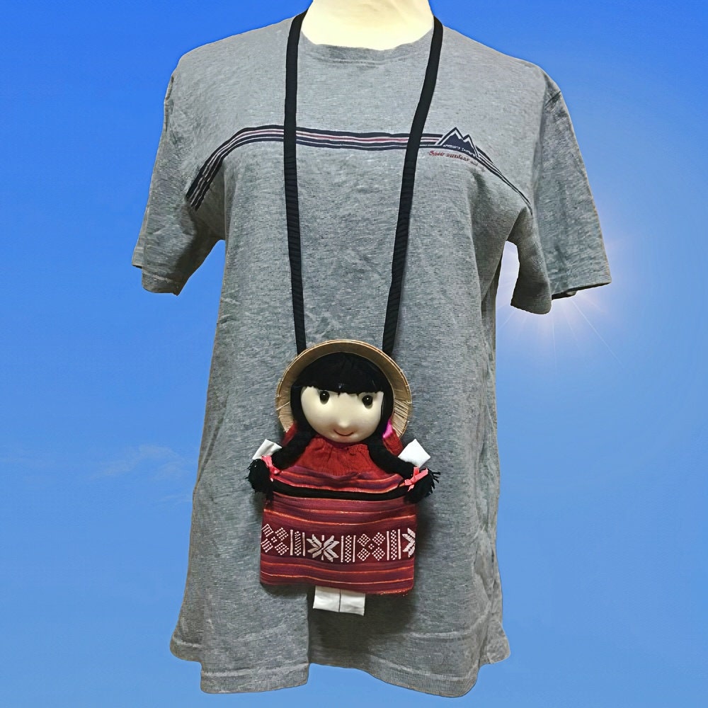 Vietnamese Handcrafted Doll-shaped Crossbody Pouch Shoulder Bag Purse ...