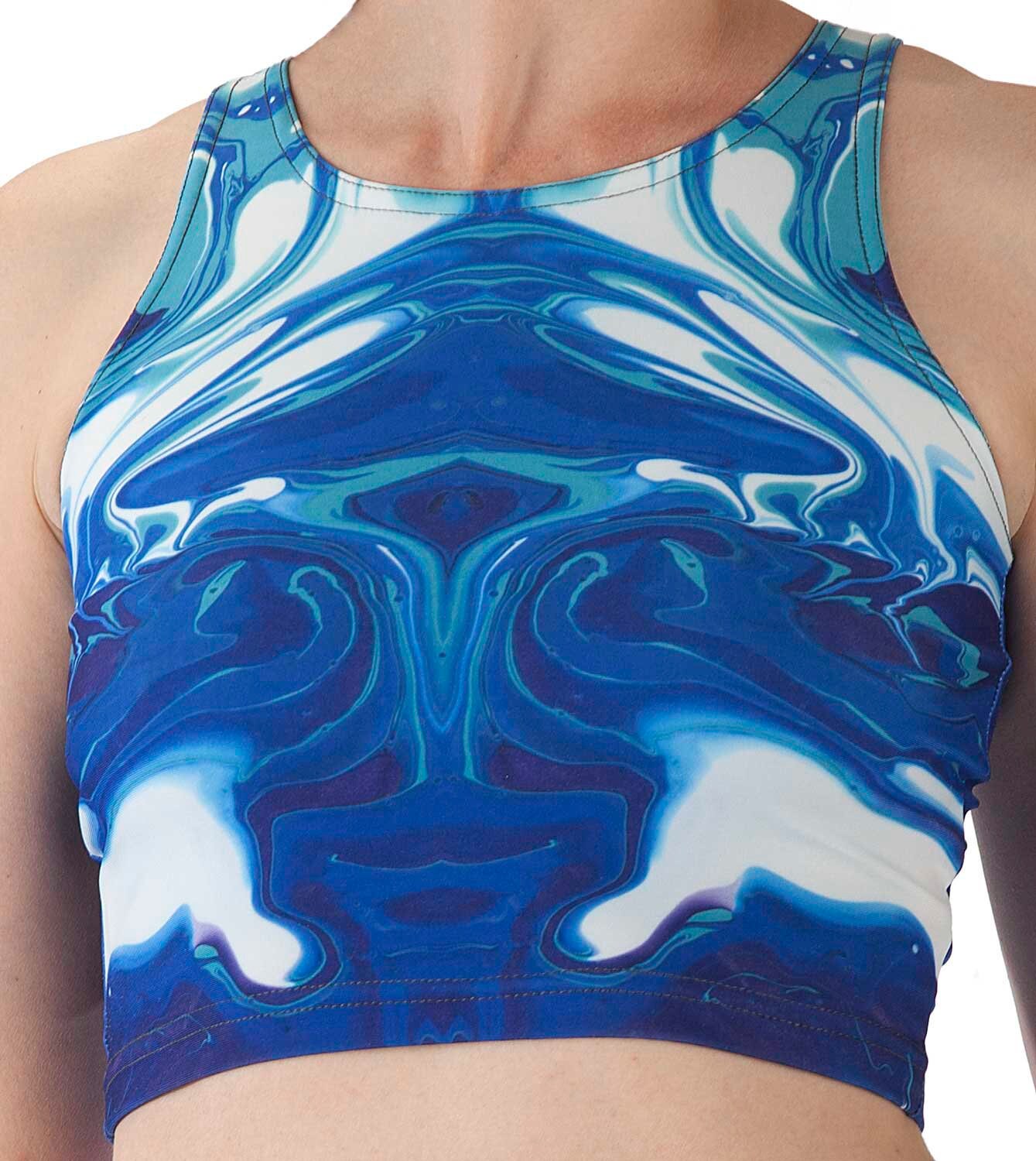 Crop Top, Swirl Paint, "swim Pool" - Etsy