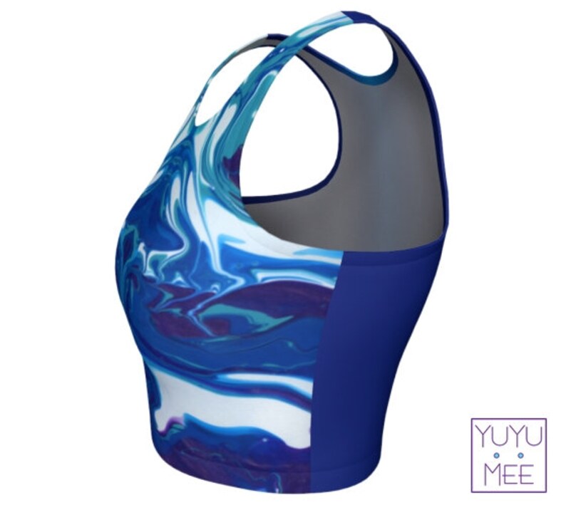 Crop Top, Swirl Paint, "swim Pool" - Etsy