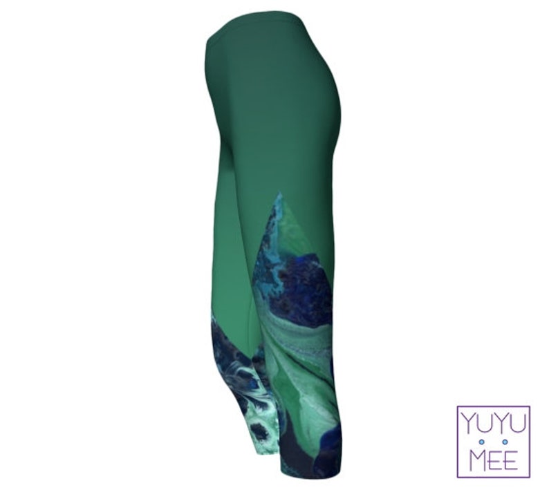 Capri Leggings, Unisex Leggings, "jade Juice" - Etsy