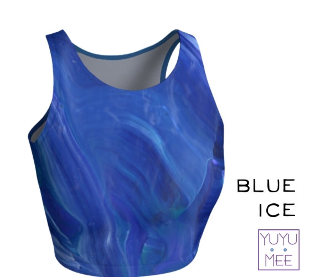 Crop Top, Yoga Top, "blue Ice" - Etsy
