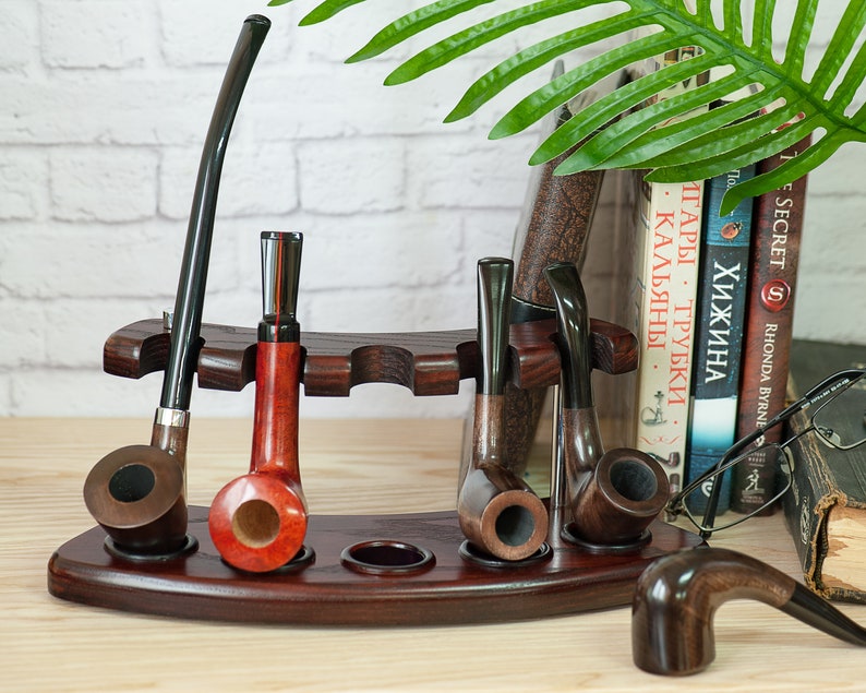 Tobacco Pipe Rack for 5 Smoking Pipes Pipe Stand Holder Made - Etsy