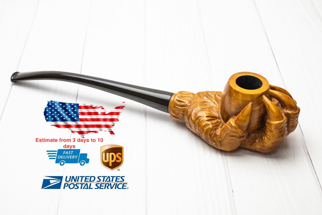 Carved Tobacco Pipe Zombie Hand Long Churchwarden Pipe - Etsy