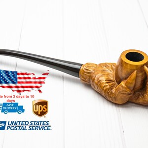 Carved Tobacco Pipe Zombie Hand Long Churchwarden Pipe Artisan Hand ...