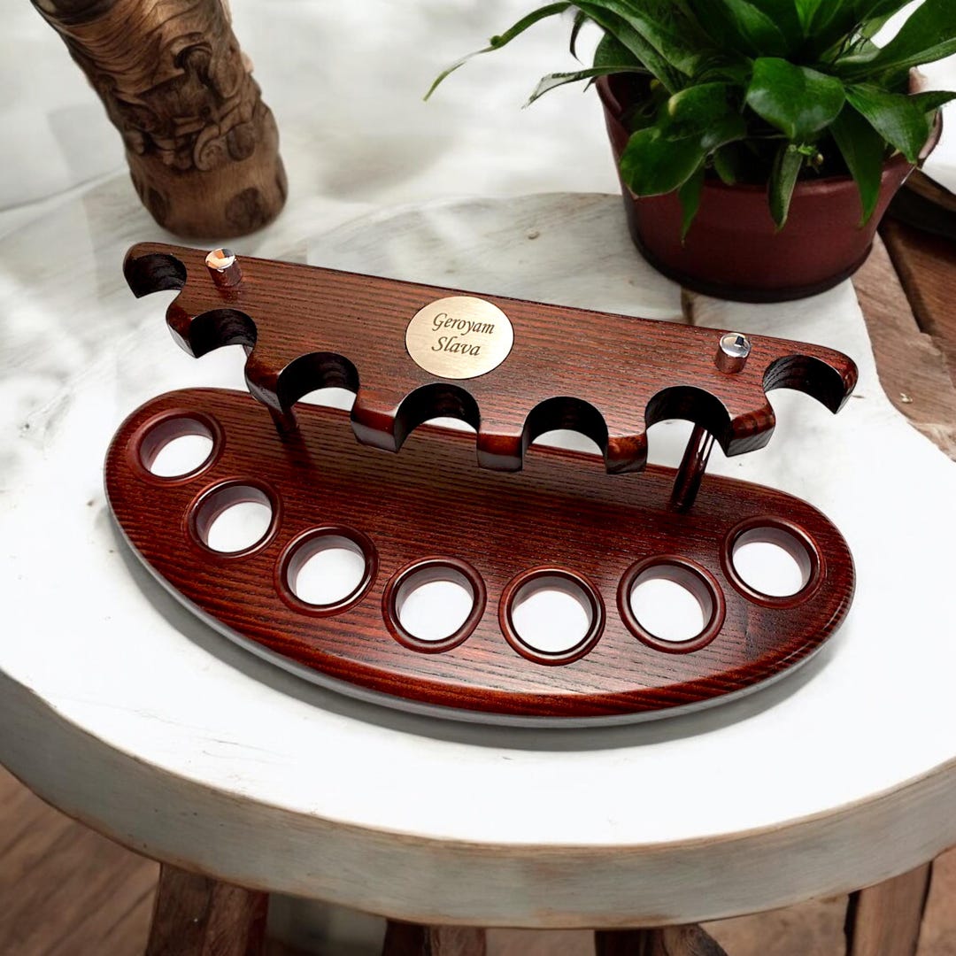 Tobacco Pipe Stand Custom Engraved - Smoking Pipe Holder - Universal ...