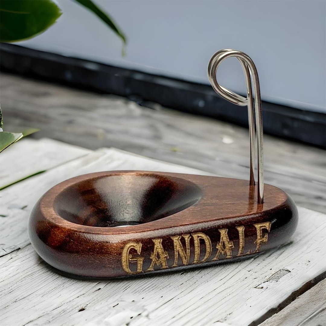 Tobacco Pipe Stand Custom Engraved - Wooden Pipe Rack - Holder for 1 ...