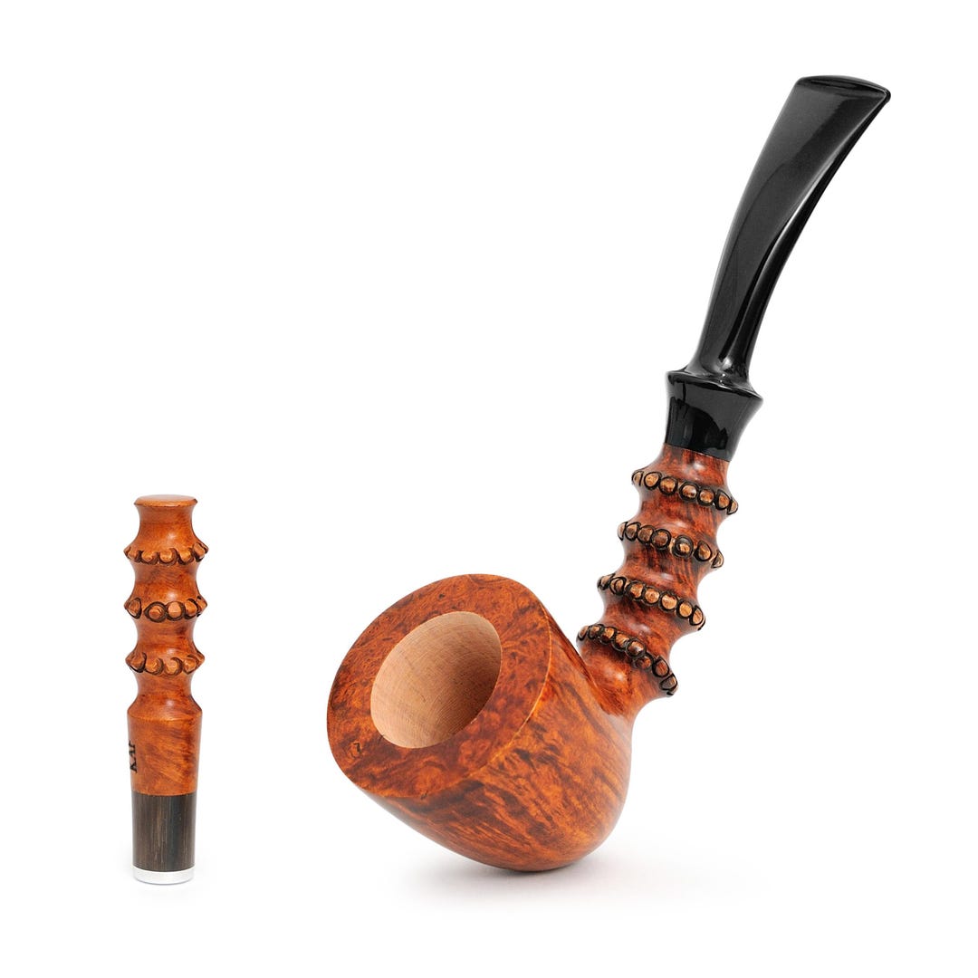 Briar Pipe With Tamper Freehand Smoking Tobacco Wooden Bowl With Crazy ...