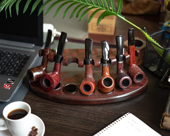 Tobacco Pipe Stand for 7 Smoking Pipes Wooden Pipe Rack - Etsy