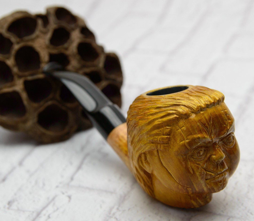 Hand Carved Tobacco Smoking Pipe Face Chucky From Pear Wood With ...