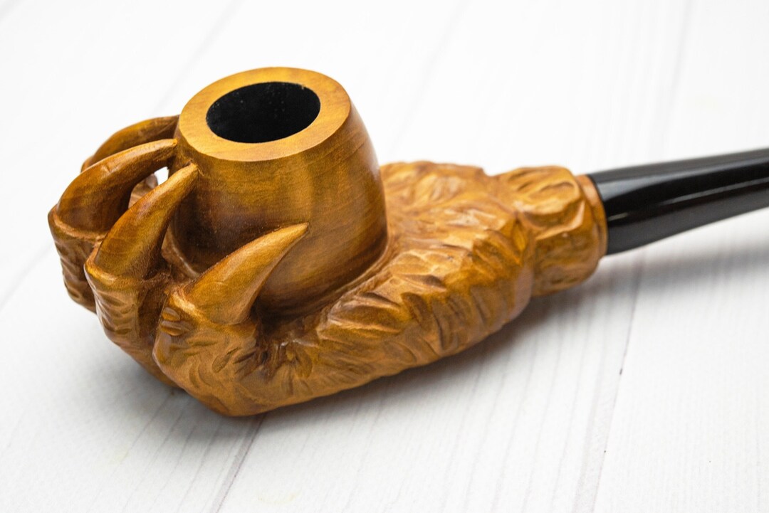 Carved Tobacco Pipe Zombie Hand - Long Churchwarden Pipe - Artisan Hand ...