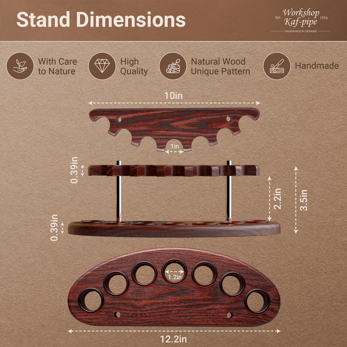 Personalised Pipe Stand for 7 Smoking Bowls Tobacco Pipe - Etsy