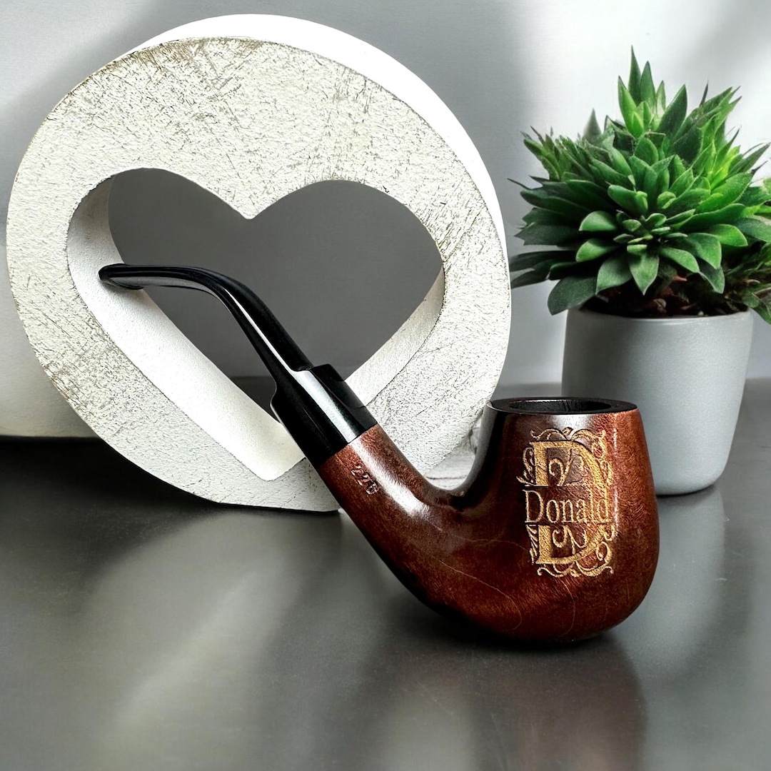 Custom Engraved Tobacco Pipe: Handmade Wooden Sherlock Holmes Style - Etsy