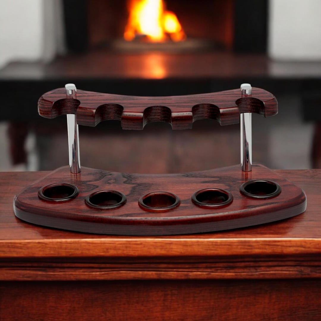 Kafpipeworkshop Tobacco Pipe Rack Designed for 5 Pipes - Wooden Pipe ...