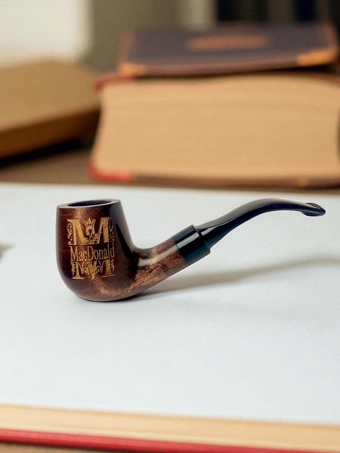 Tobacco Pipe Wooden Custom Engraved - Custom Smoking Bowl 9 Mm Filter ...