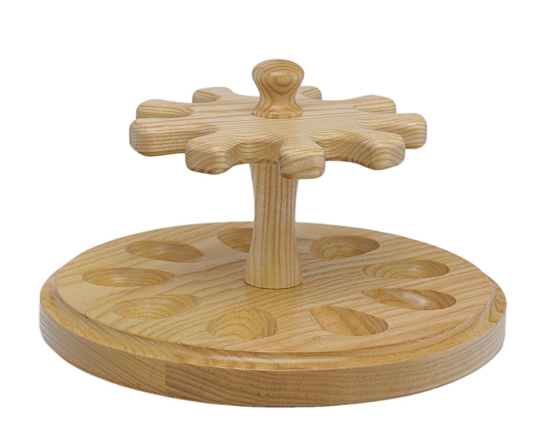 Rotating Ash Wood Pipe Stand Handmade 9-pipes Tobacco Rack - Etsy