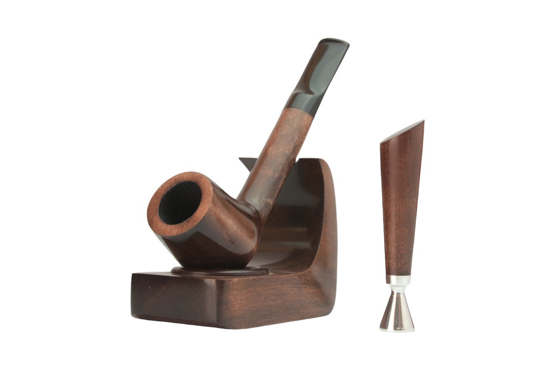 Tobacco Smoking Wooden Handmade Pipe With Stand and Tamper Full Set for ...