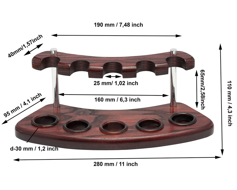 Kafpipeworkshop Tobacco Pipe Rack Designed for 5 Pipes - Etsy