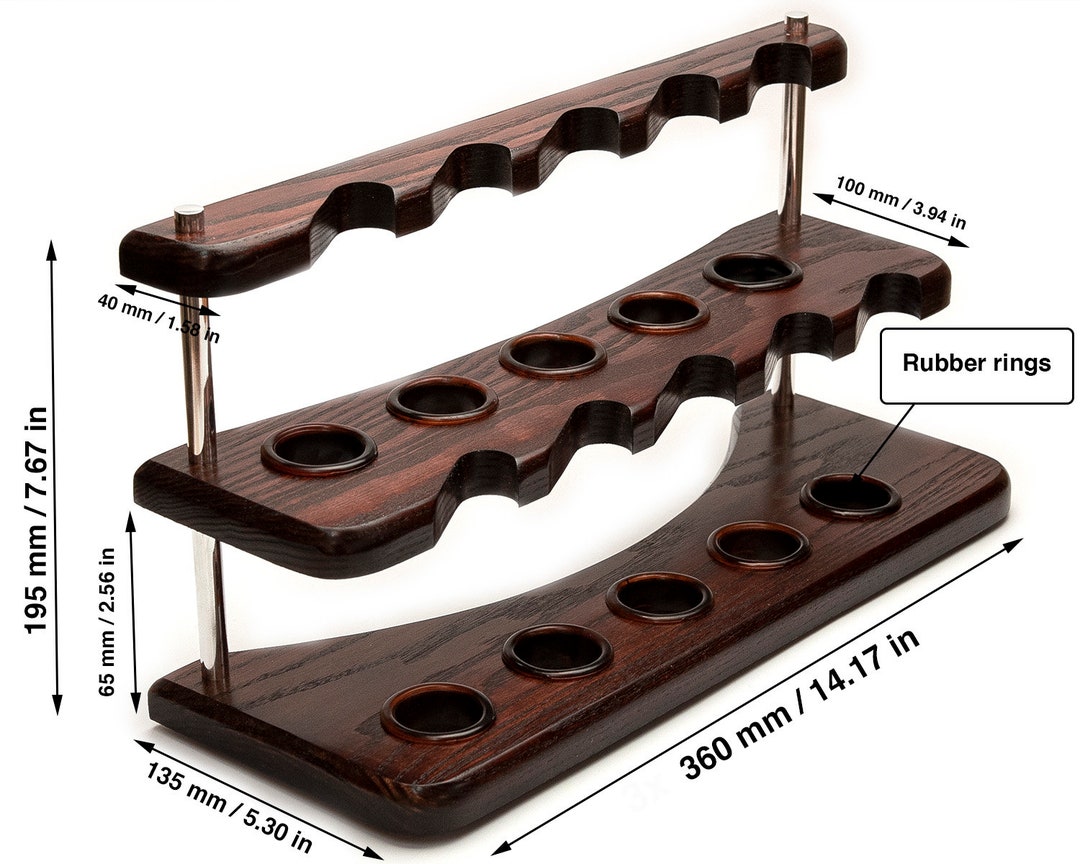 Pipe Stand Wooden for 10 Smoking Pipes Tobacco Pipe Rack 10 Slots ...