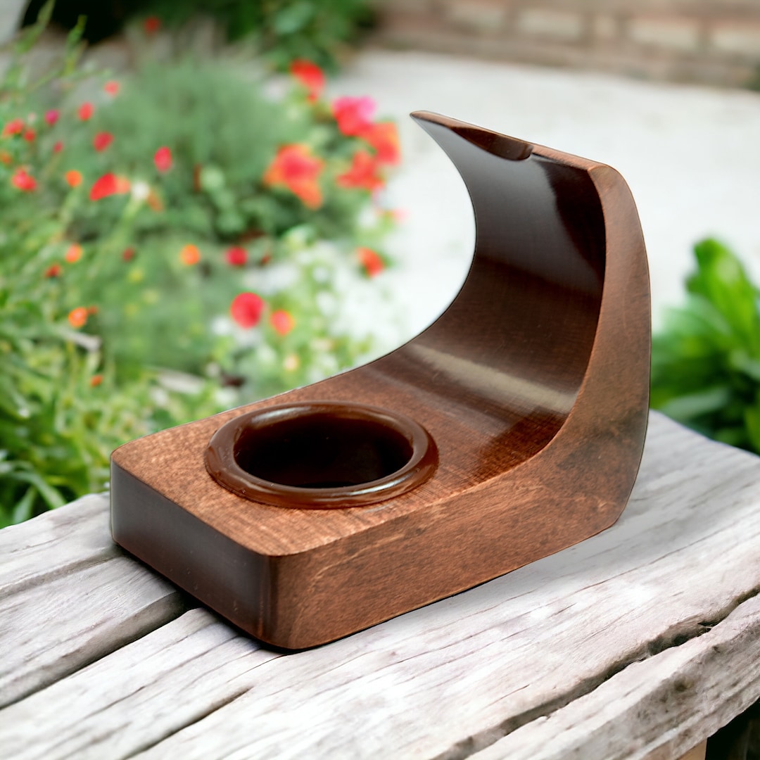 Personalised Pipe Stand for 1 Tobacco Pipe Handmade From Solid Pear ...