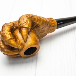 Carved Tobacco Pipe Zombie Hand Long Churchwarden Pipe Artisan Hand ...