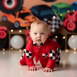 Red Race Car Driver Outfit, Race Car Themed Photo Props, Baby Race Car ...
