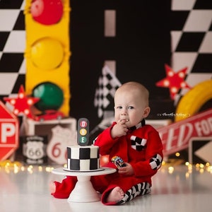 Red Race Car Driver Outfit, Race Car Themed Photo Props, Baby Race Car ...