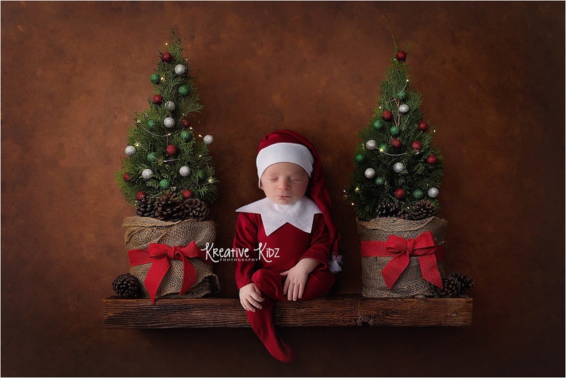 Red Newborn Baby Elf Outfit, Elf Photo Props, Newborn Elf Photo Props ...