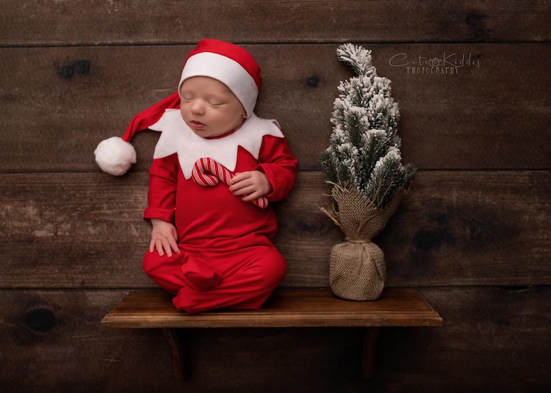 Red Newborn Baby Elf Outfit, Elf Photo Props, Newborn Elf Photo Props ...