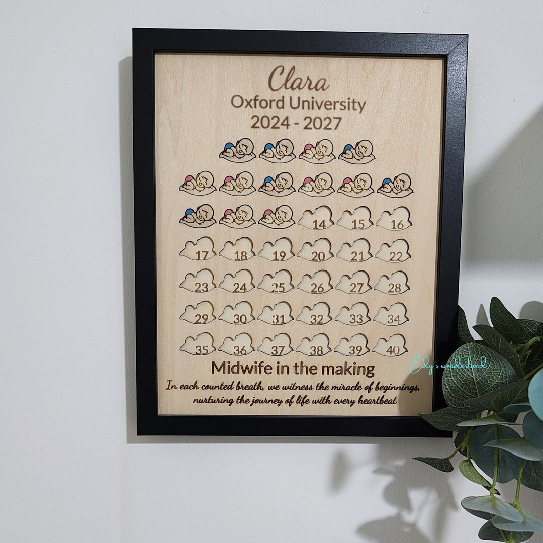 Personalised Birth Counting Frame 40 Births . Gift for Midwife ...