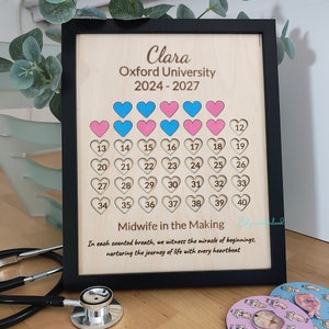 Personalised Birth Counting Frame (40 Births ). Gift for Midwife ...