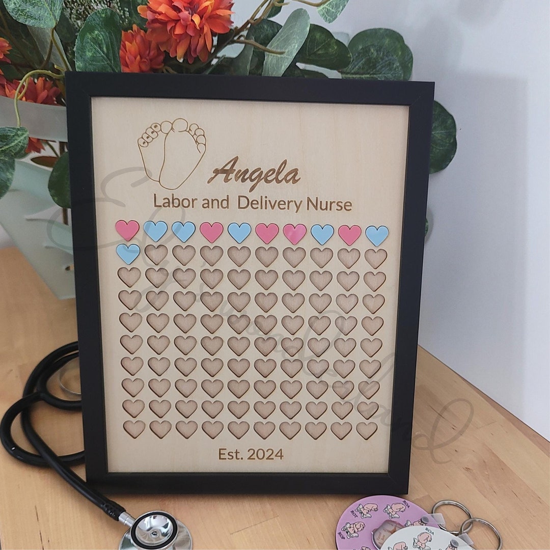 Personalized Birth and Delivery Tracking Counter Frame (100 Births ...