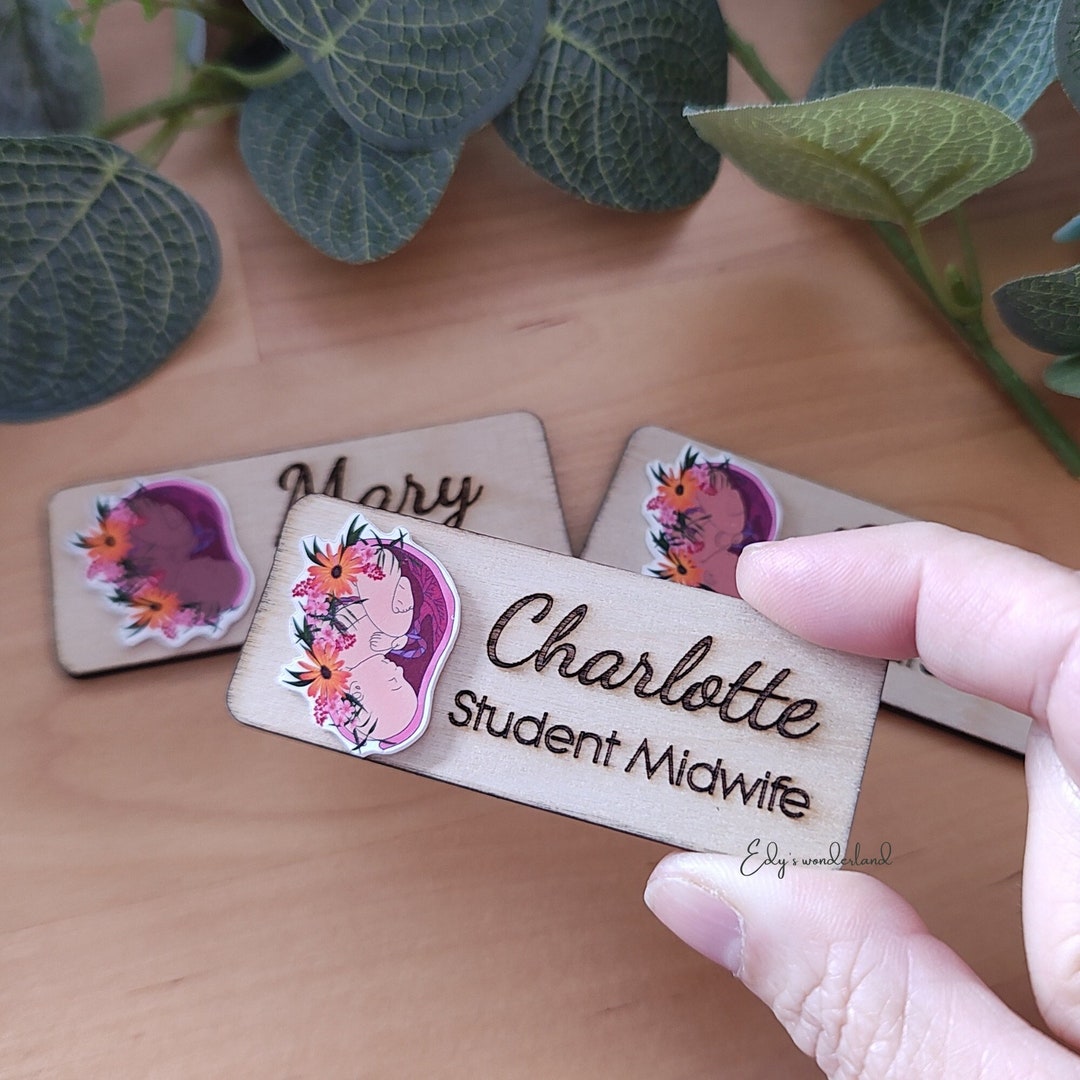 Personalized Tag ID Badge 2D Baby in the Womb, Placenta, Aesthetic ...