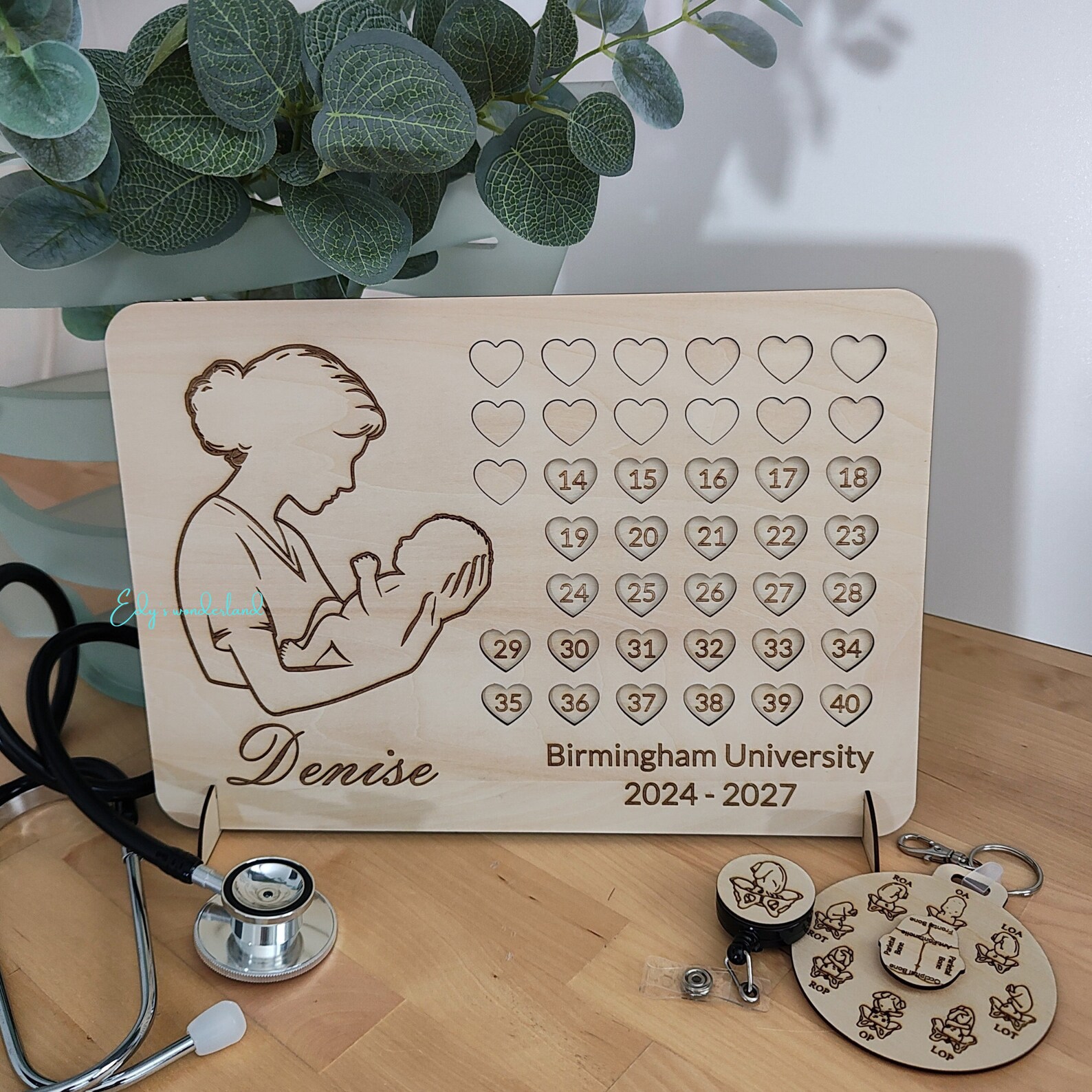 Personalised Birth Counting Board (40 Births ). Gift for Midwife ...