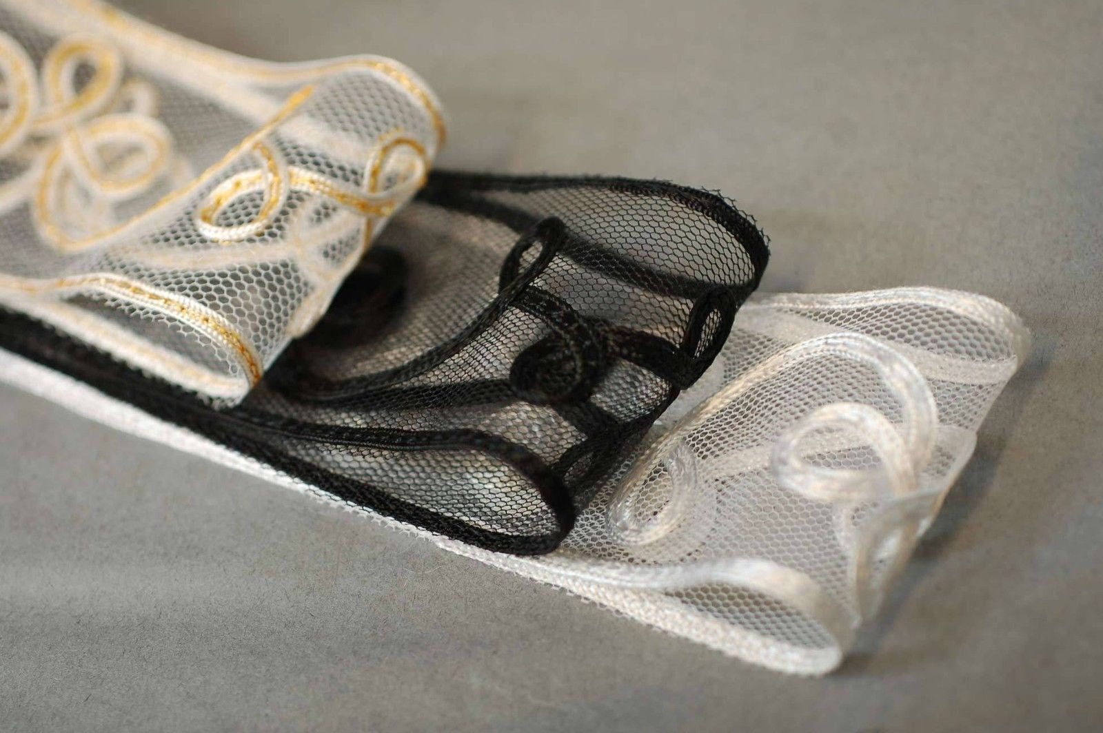 Mesh Lace Ribbon, Decorative Trim Net Base Flat Satin Cornelli ...