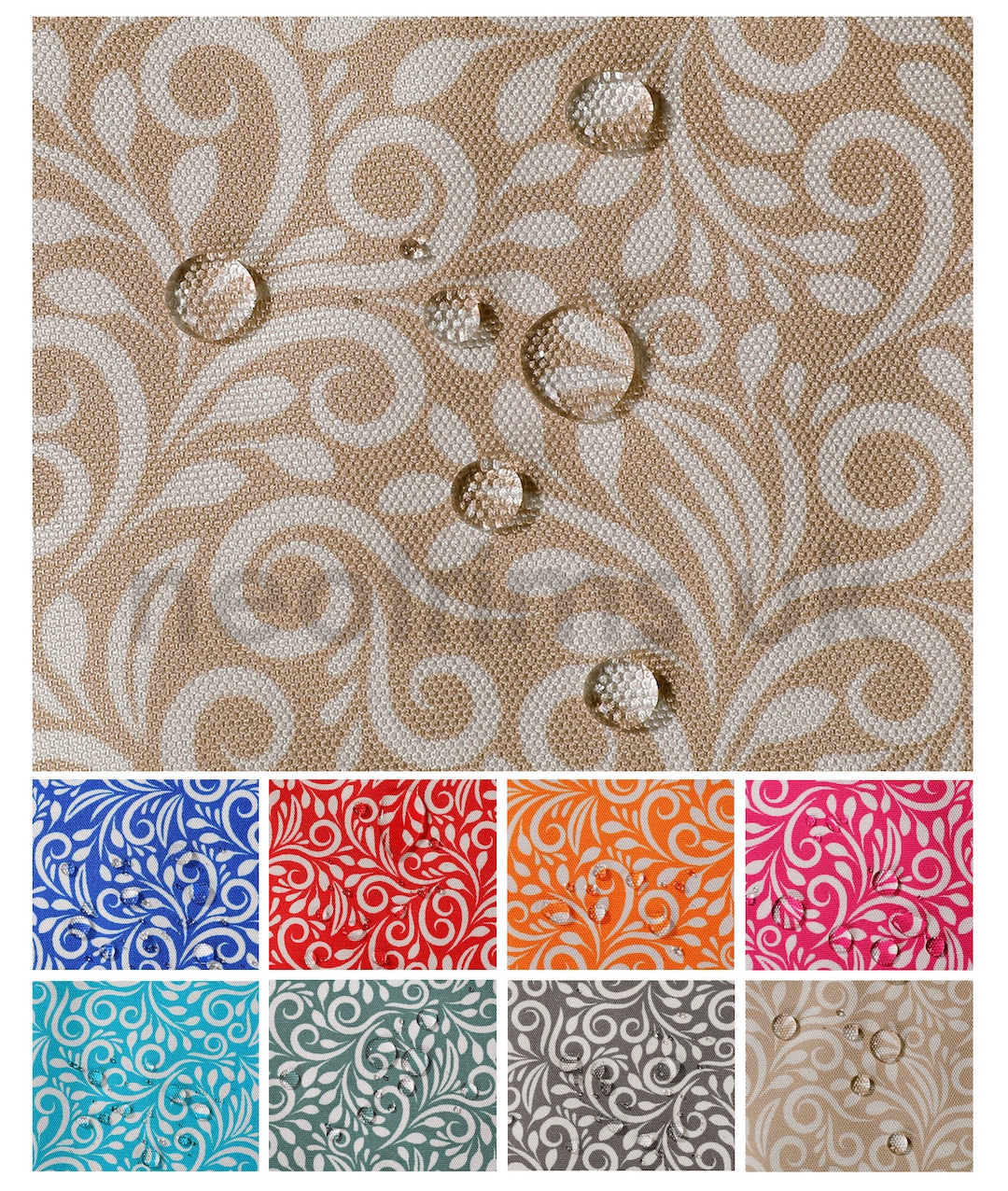 Waterproof Canvas Fabric Heavy Duty Floral Vine Pattern,seamless ...
