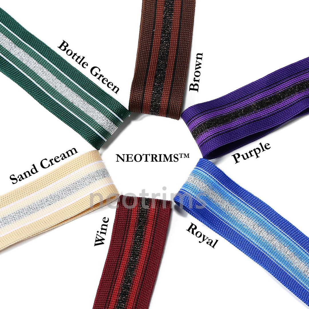 Varsity Cheerleader Uniform Knit Rib Stripe Tape Trimming Ribbon,25mm ...