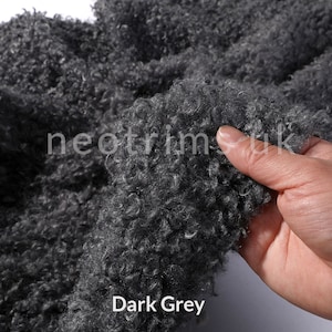 Fur Fabric Faux Sheeps Wool Curly Boucle Looped Plush Furry Vegan ...