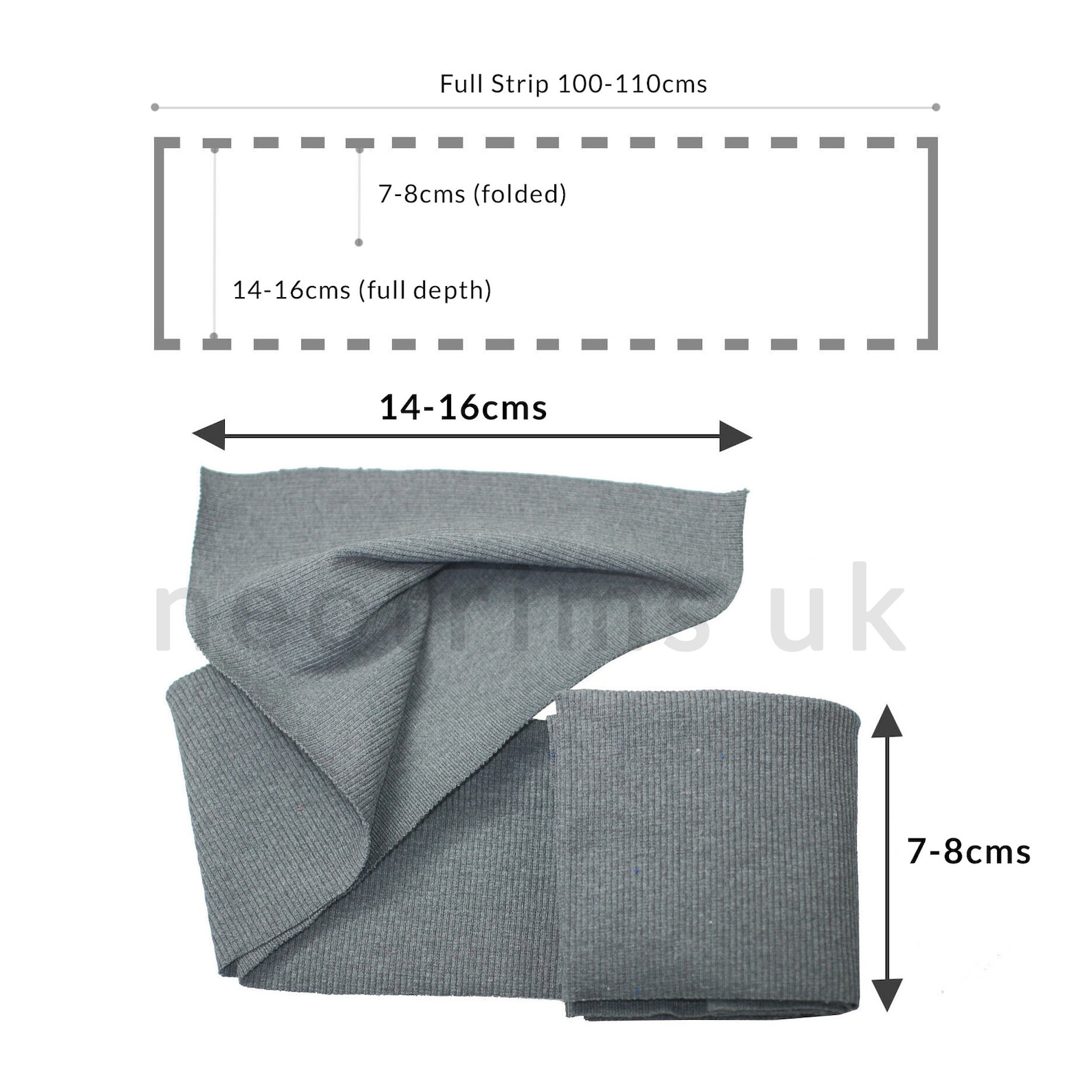 Rib Knit Cuff & Waistband Stretch Fabric Ribbing Trim Welts. Revamp or ...