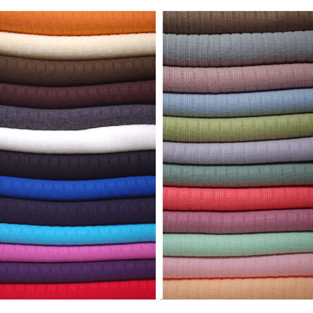 Knit Rib Jersey Fabric,4x2 Ribbed Textured Stretch Material for Apparel ...