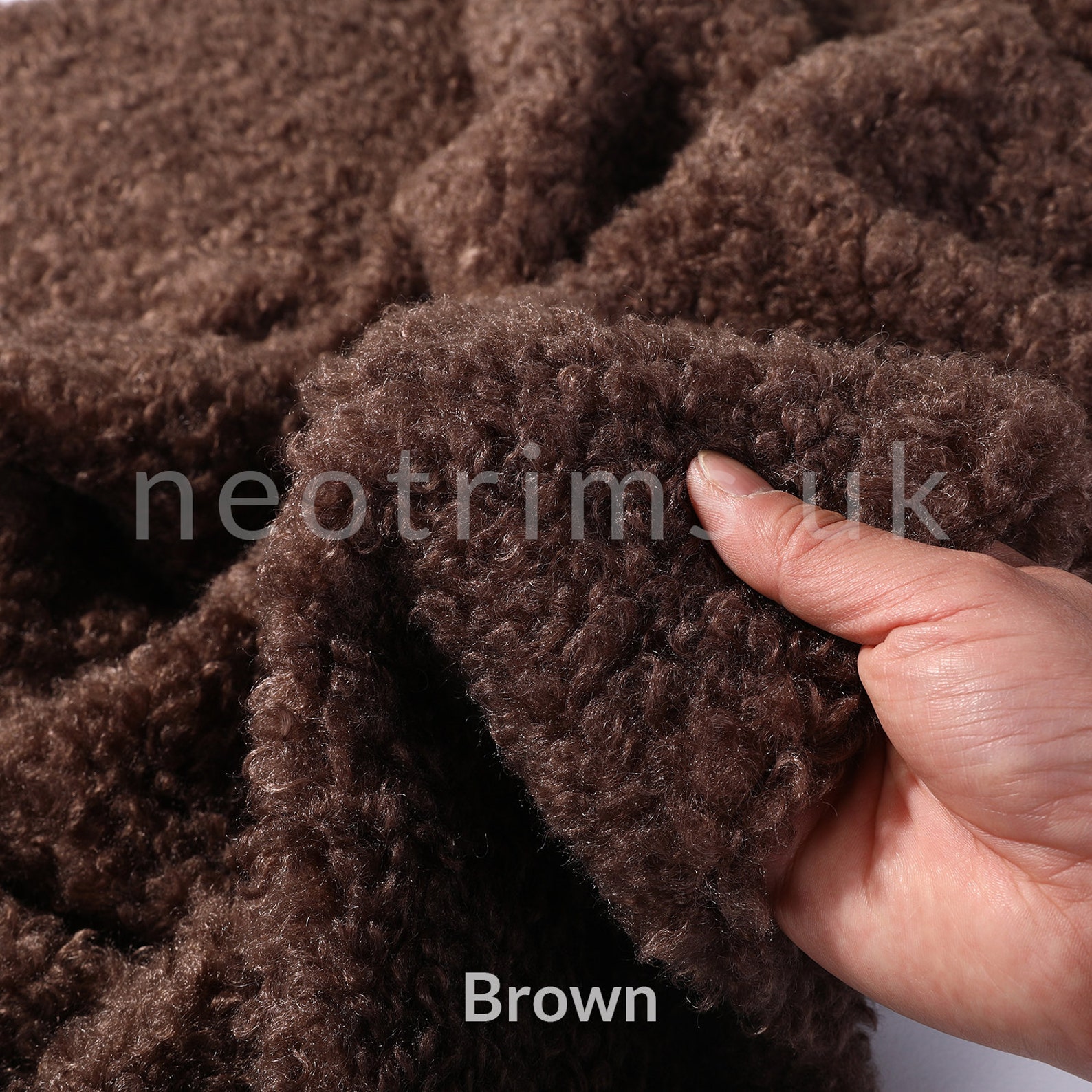 Fur Fabric Faux Sheeps Wool Curly Boucle Looped Plush Furry Vegan ...