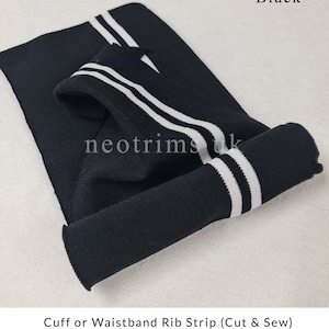 Knit Rib Waistband Cuff & Neckband Ribbing Welt Striped Ribbing Trim to ...