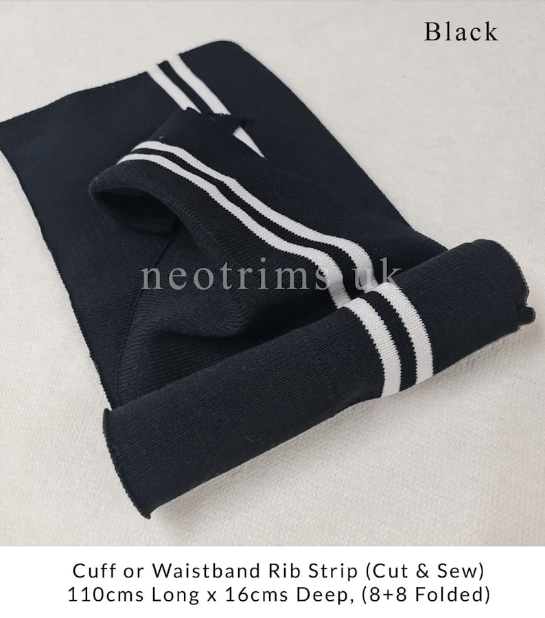 Knit Rib Waistband Cuff & Neckband Ribbing Welt Striped Ribbing Trim to ...