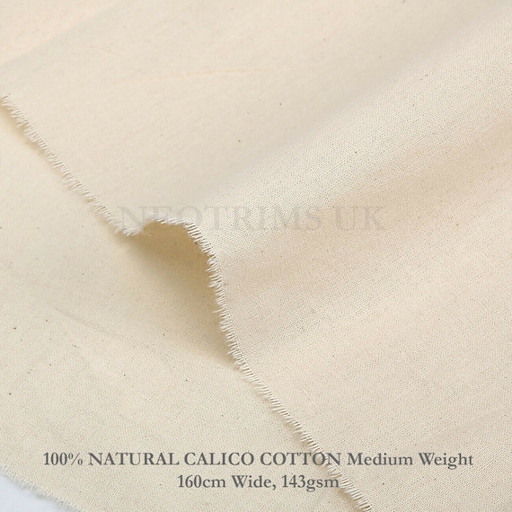 Craft Supplies & Tools Visual Arts Dyeing & Batik Calico Cotton Fabric Natural Canvas Plain 60 ...