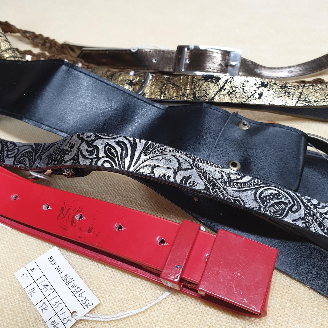 Vintage Belts Faux Leather Mix Design 5pcs Job Lot 1.5 to 5cm Wide for ...