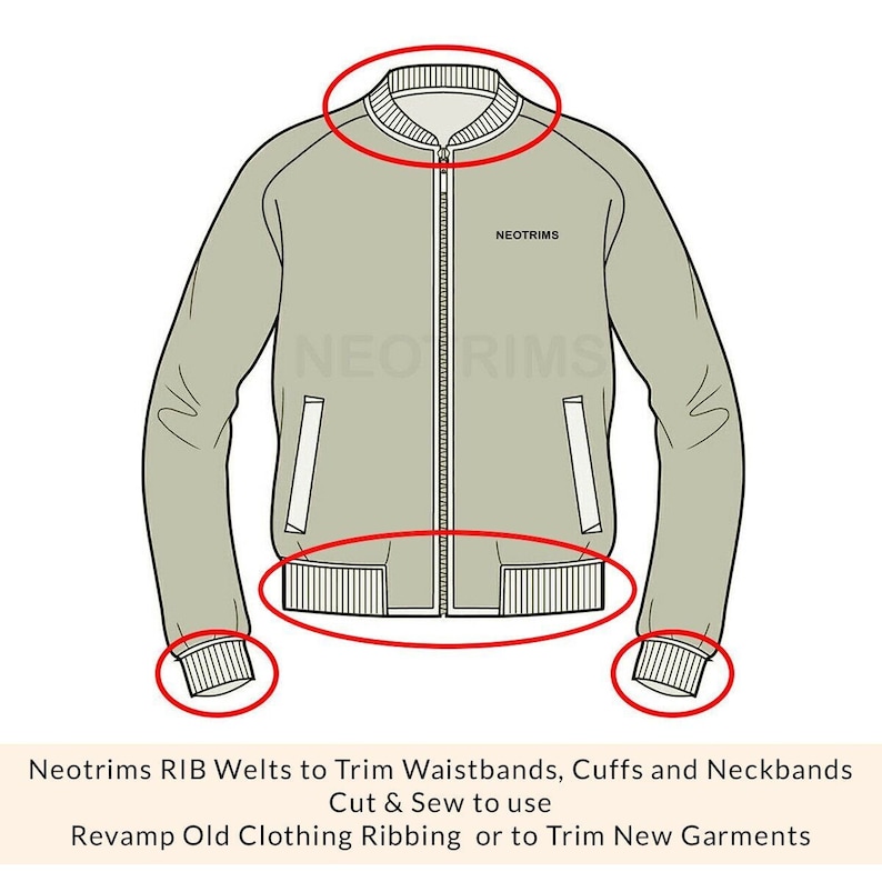 Knit Rib Waistband Cuff & Neckband Ribbing Welt Striped - Etsy