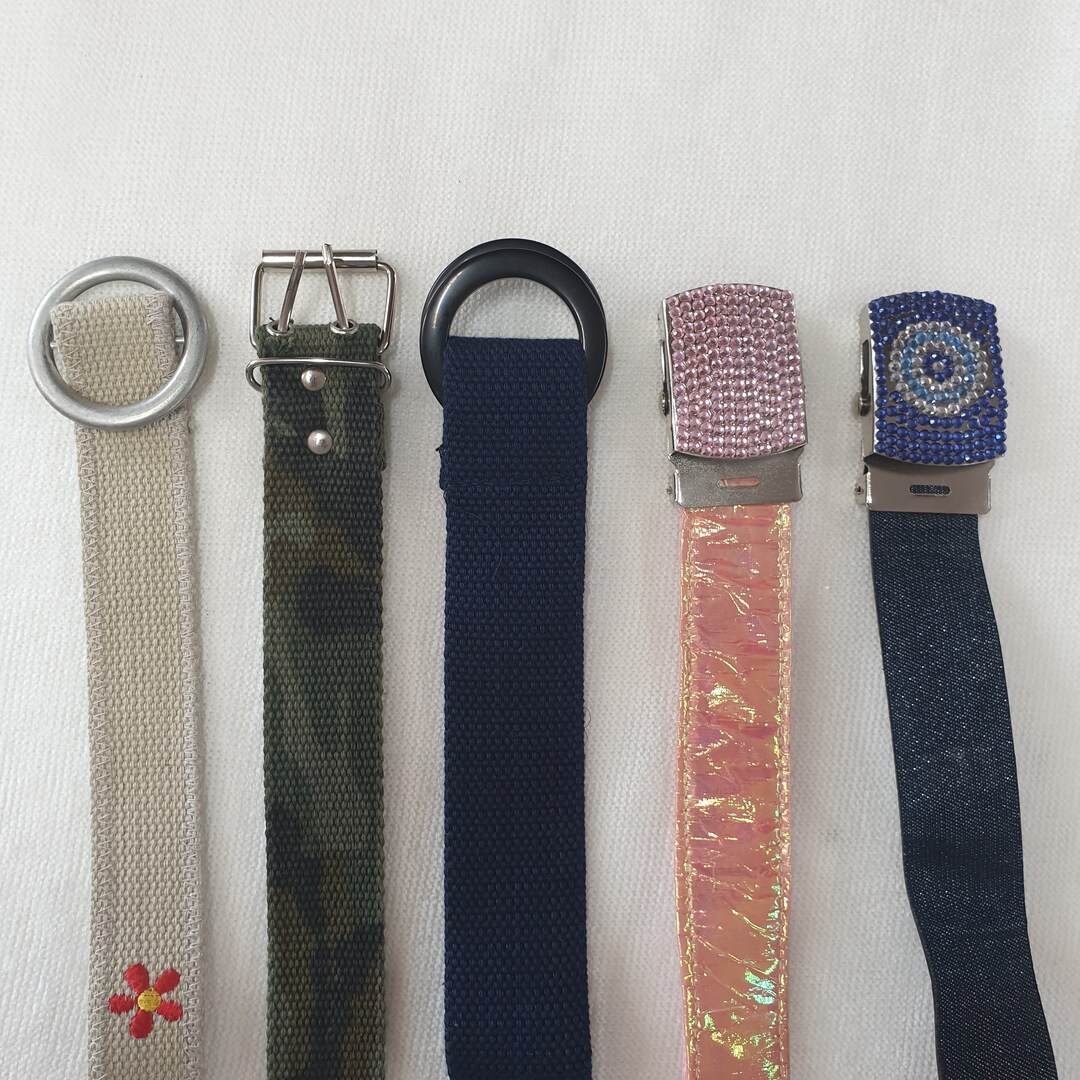 Webbing Buckle Belts Job Lot to Clear 5pcs,mix Sizes 2cm - 4.5cms Wide ...