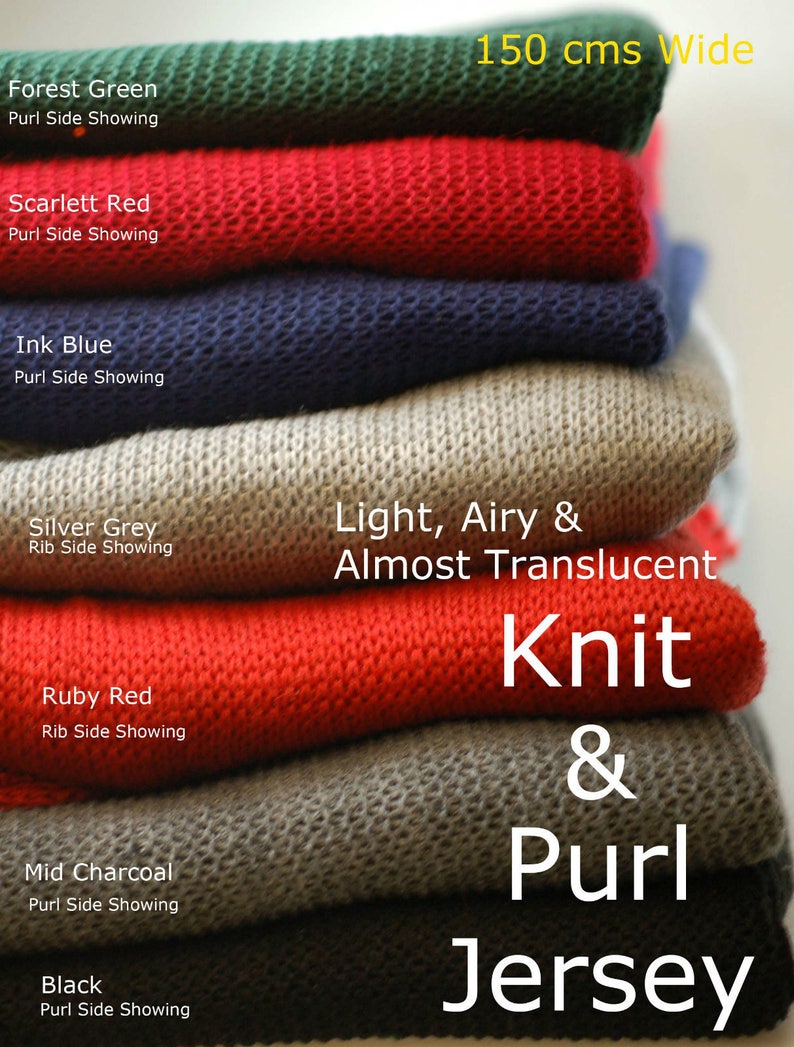 Knit & Purl Jersey Stretch Fabric a Light Weight Open Knit | Etsy